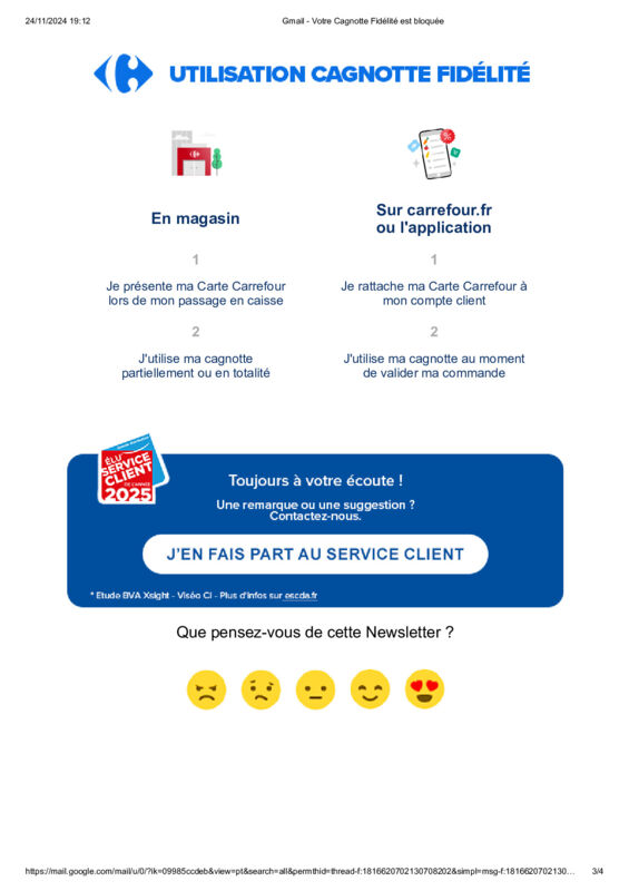 Carrefour@email.carrefour.fr | 5 signalements | 10 commentaires