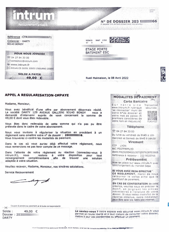 04 27 84 33 99 | Intrum | 1 signalement | 20 commentaires