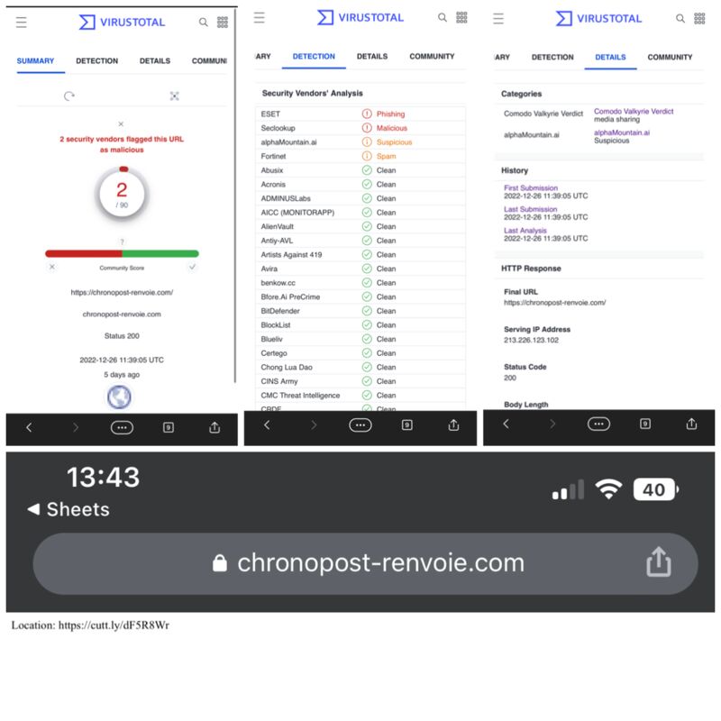 Sms Chronopost | 4 signalements | 5 commentaires