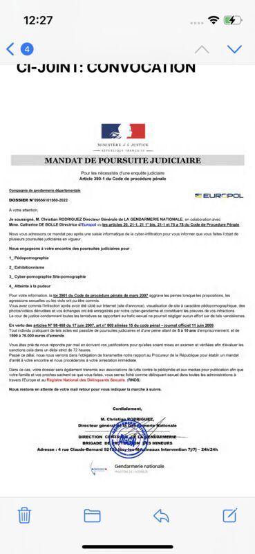 Ministère de l'intérieur convocation | 3 signalements | 4 commentaires