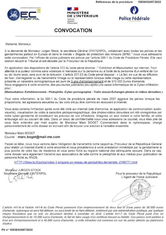 Ministère de l'intérieur convocation | 3 signalements | 4 commentaires