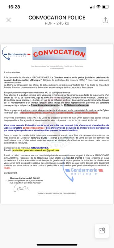 Convocation Police | 6 signalements | 10 commentaires