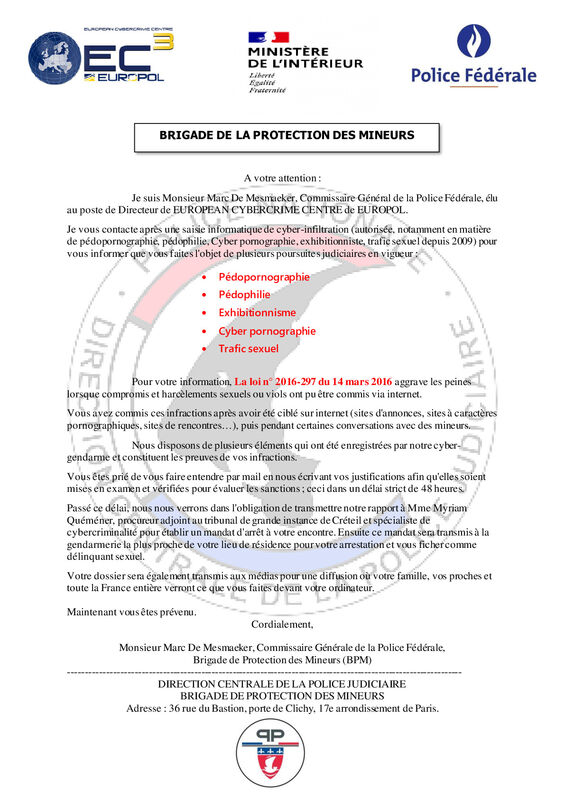 POLICE JUDICIAIRE - CYBERCRIME - CONVOCATION | 1 signalement | 2 ...