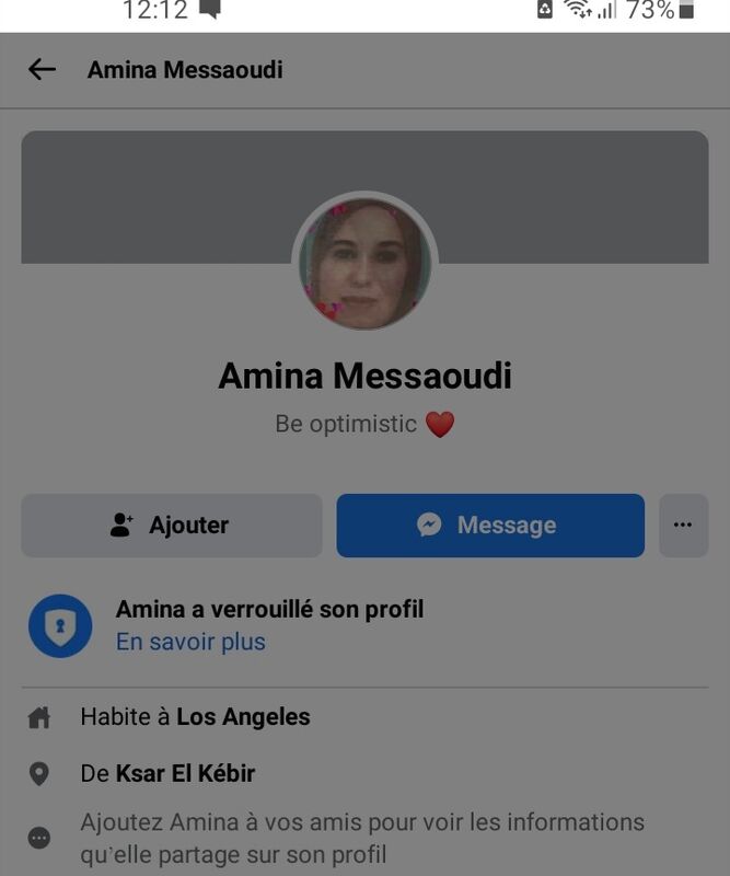 Web.facebook.com | AMINA.MESSAOUDI.86 | 1 signalement | 1 commentaire
