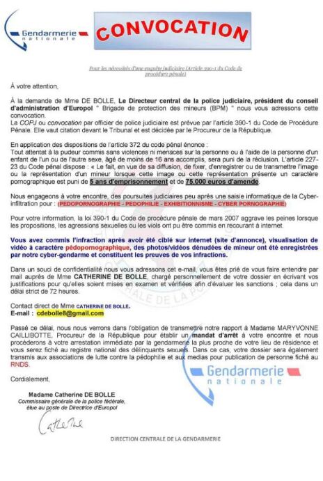 Convocation gendarmerie | 6 signalements | 9 commentaires