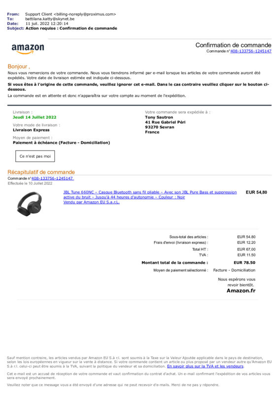 Billing-noreply@proximus.com | 22 signalements | 28 commentaires