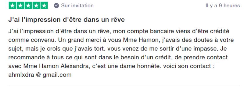 Ahmlxdra@gmail.com | Mme Hamon Alexandra | 1 signalement | 1 commentaire