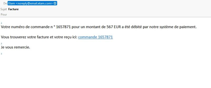 Noreply@email.etam.com | Noreply@email.etam.com | 1 signalement