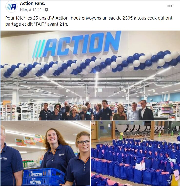 Facebook.com | Action Fans. | 1 signalement | 1 commentaire