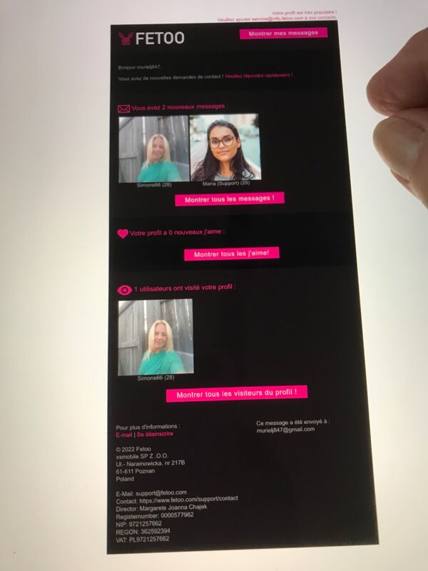 Service@info.fetoo.com | Fetoo | 1 signalement | 5 commentaires