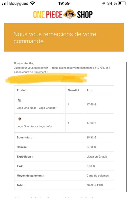 Onepieceshop.fr | One piece shop | 1 signalement | 1 commentaire