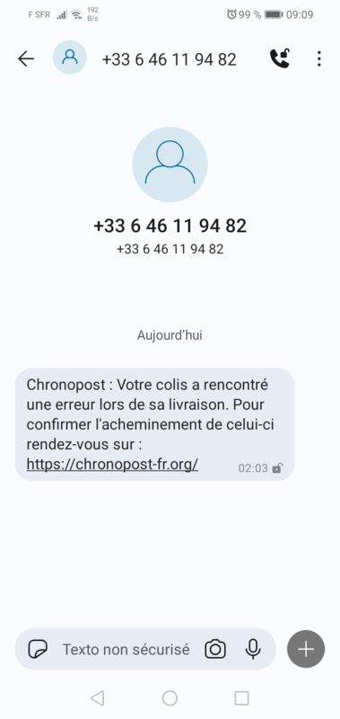 Chronopost : Attention à ces SMS et mails frauduleux