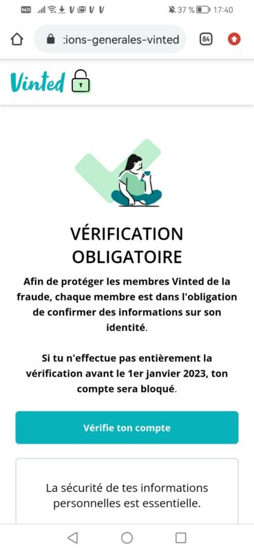 Regulations-generales-vinted.info | Vinted@verification.fr | Regulation.2023 | 1 signalement