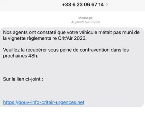 Gouv-info-critair-urgences.net | 06 23 06 67 14 | Sms Crit'Air 2023 | 1 ...