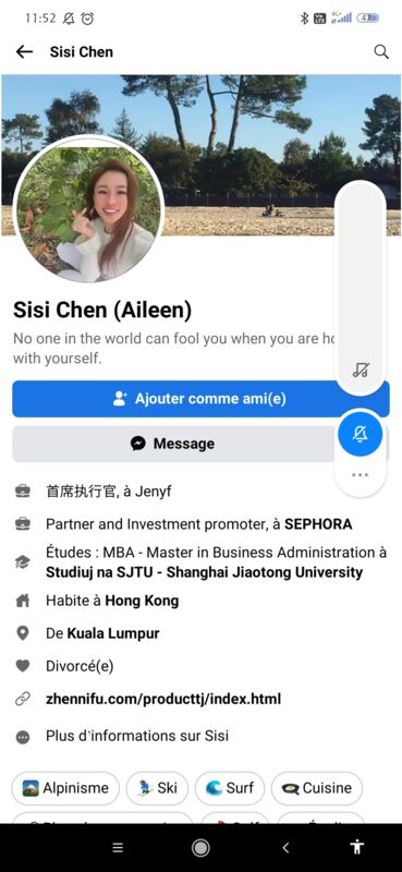 Facebook.com | Gravely.rosalie@mail.ru | Sisi Chen | 1 signalement