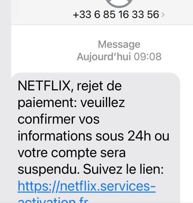 Netflix.services-activation.fr | 06 85 16 33 56 | NETFLIX | 1 signalement