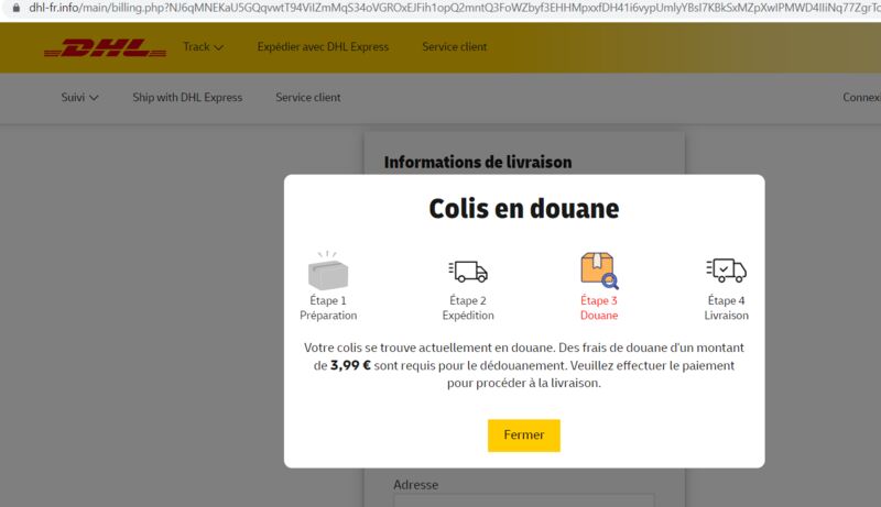 Dhl-fr.info | 07 86 65 61 88 | Sms DHL | 1 signalement | 1 commentaire