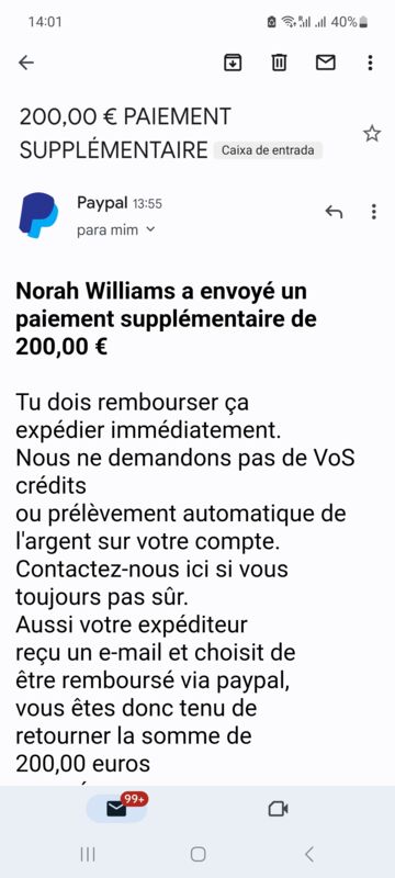 Paypalfr17@gmail.com | Norah Williams | 1 signalement