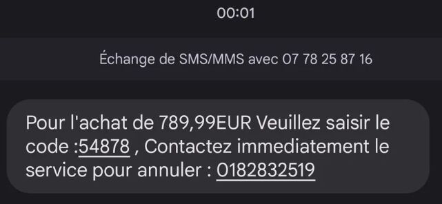07 78 25 87 16 | Sms code validation | 1 signalement | 1 commentaire