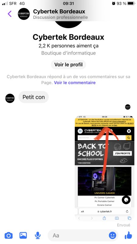 Cybertek bordeaux | 2 signalements | 1 commentaire