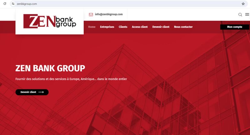 Zenbkgroup.com | Info@zenbkgroup.com | Zen Bank group | 1 signalement