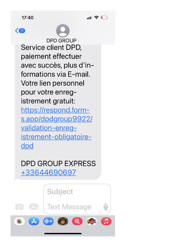 Respond.forms.app | 06 44 69 06 97 | DPD Group Express | 1 signalement