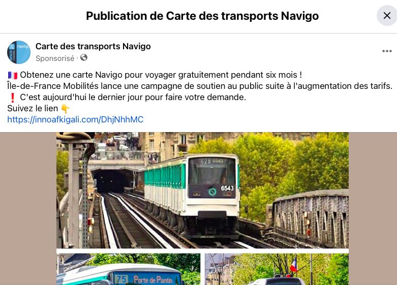 Innoafkigali.com | Carte des transports Navigo | 1 signalement