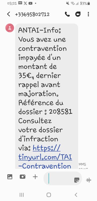 Tinyurl.com | 06 95 80 27 12 | Antai info | 1 signalement | 2 commentaires