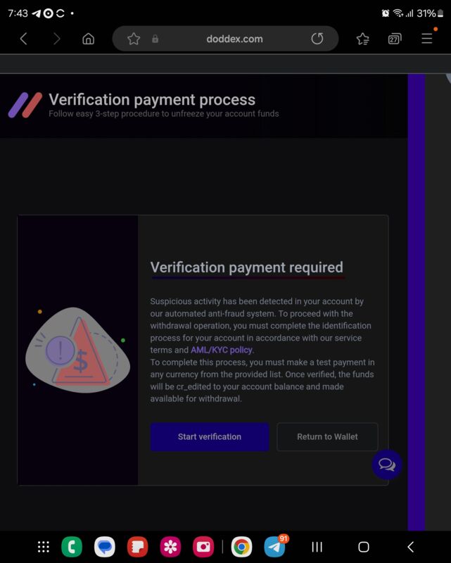 Doddex.com | Crypto arbitrage | 1 signalement