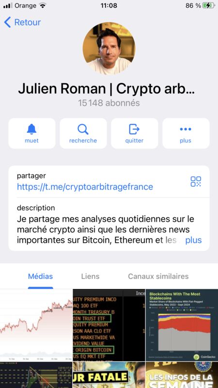 T.me | Julien roman crypto arbitrage ( sur télégram ) | 1 signalement ...