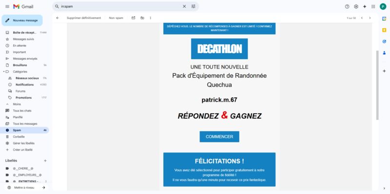 Mail.google.com | Décathlon | 1 signalement