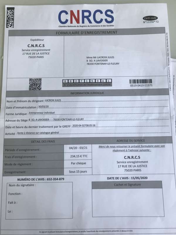 CNRCS | 1 signalement | 2 commentaires